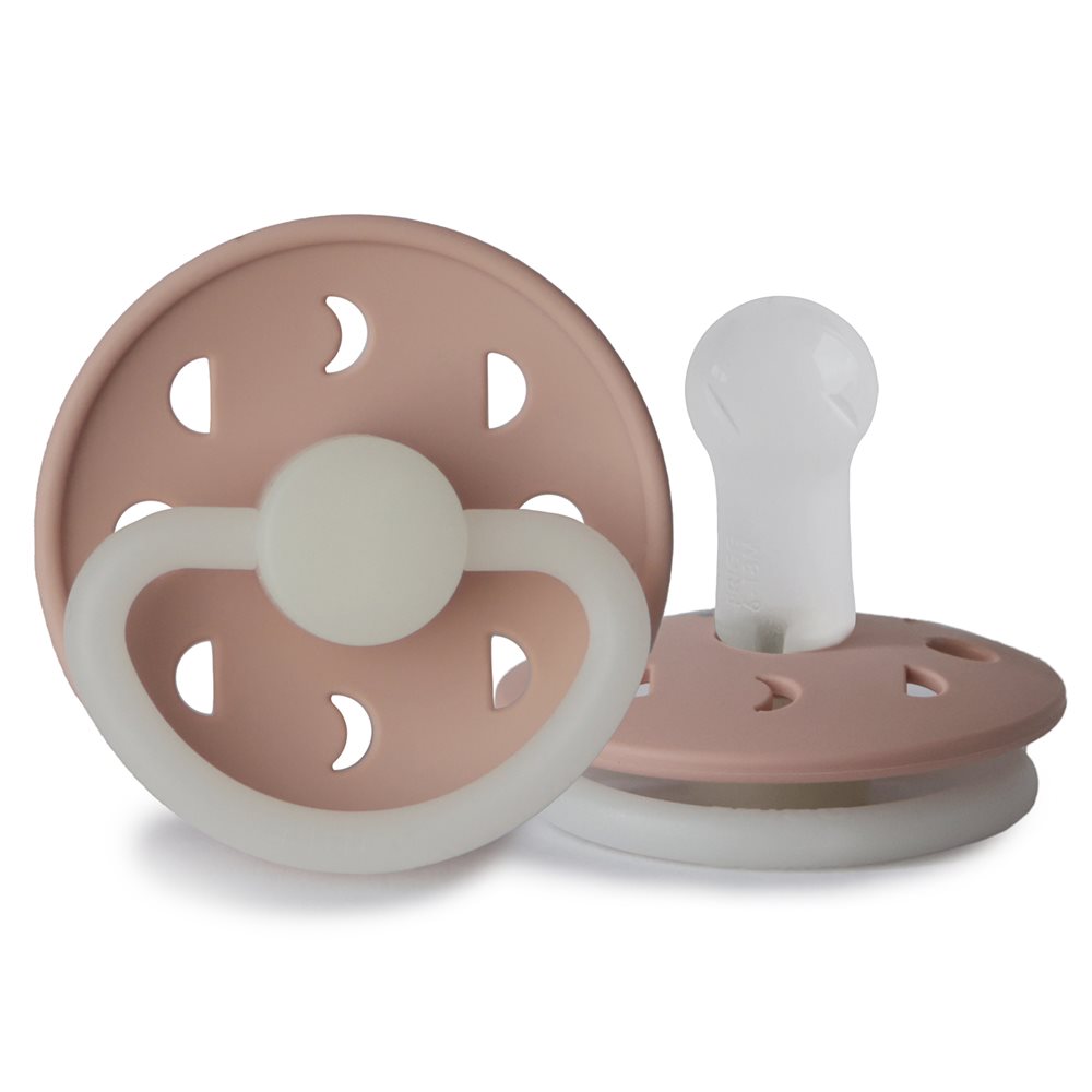 FRIGG Moon Phase - Round Silicone Pacifier - Blush Night - Size 2