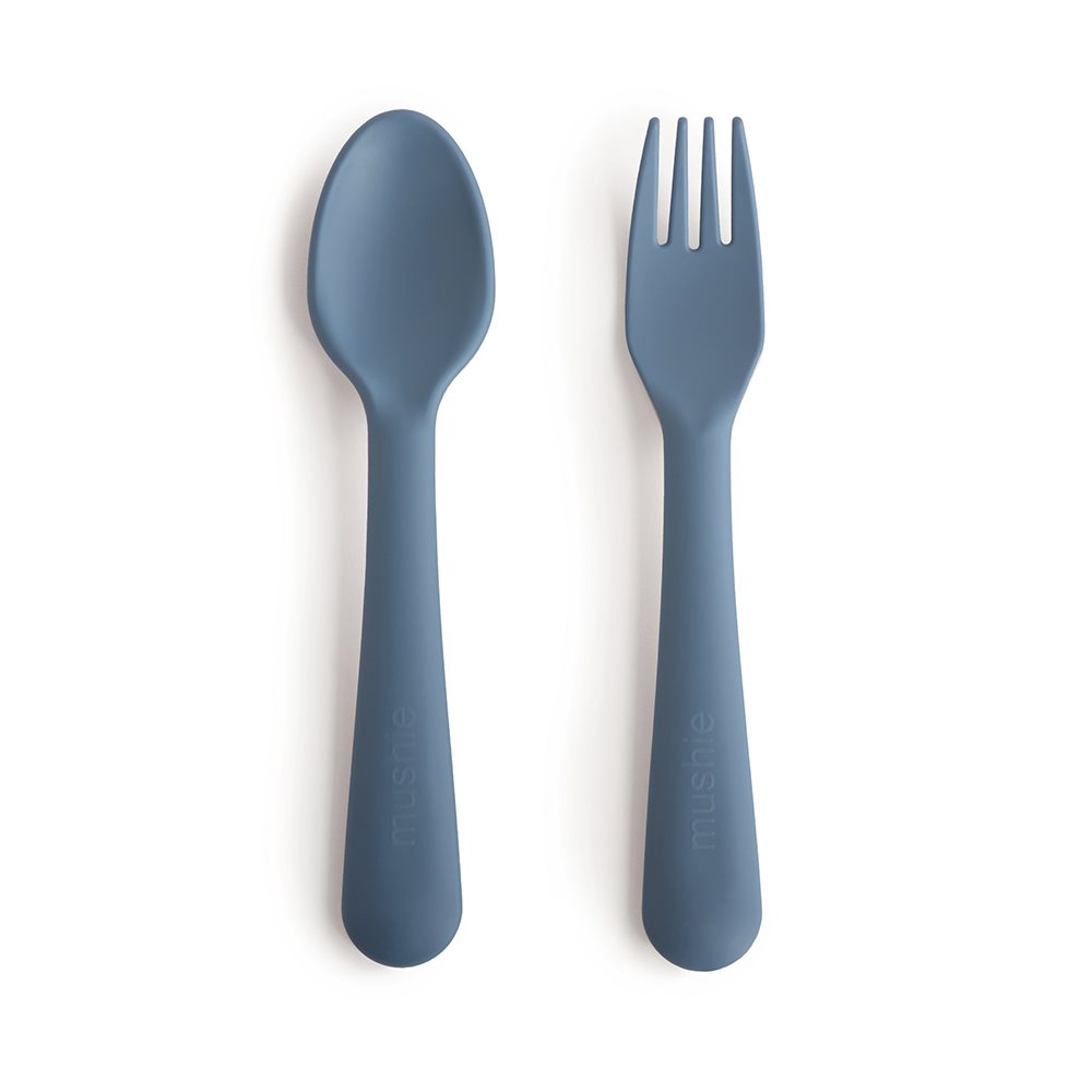 Mushie Fork & Spoon Set - Twilight Blue