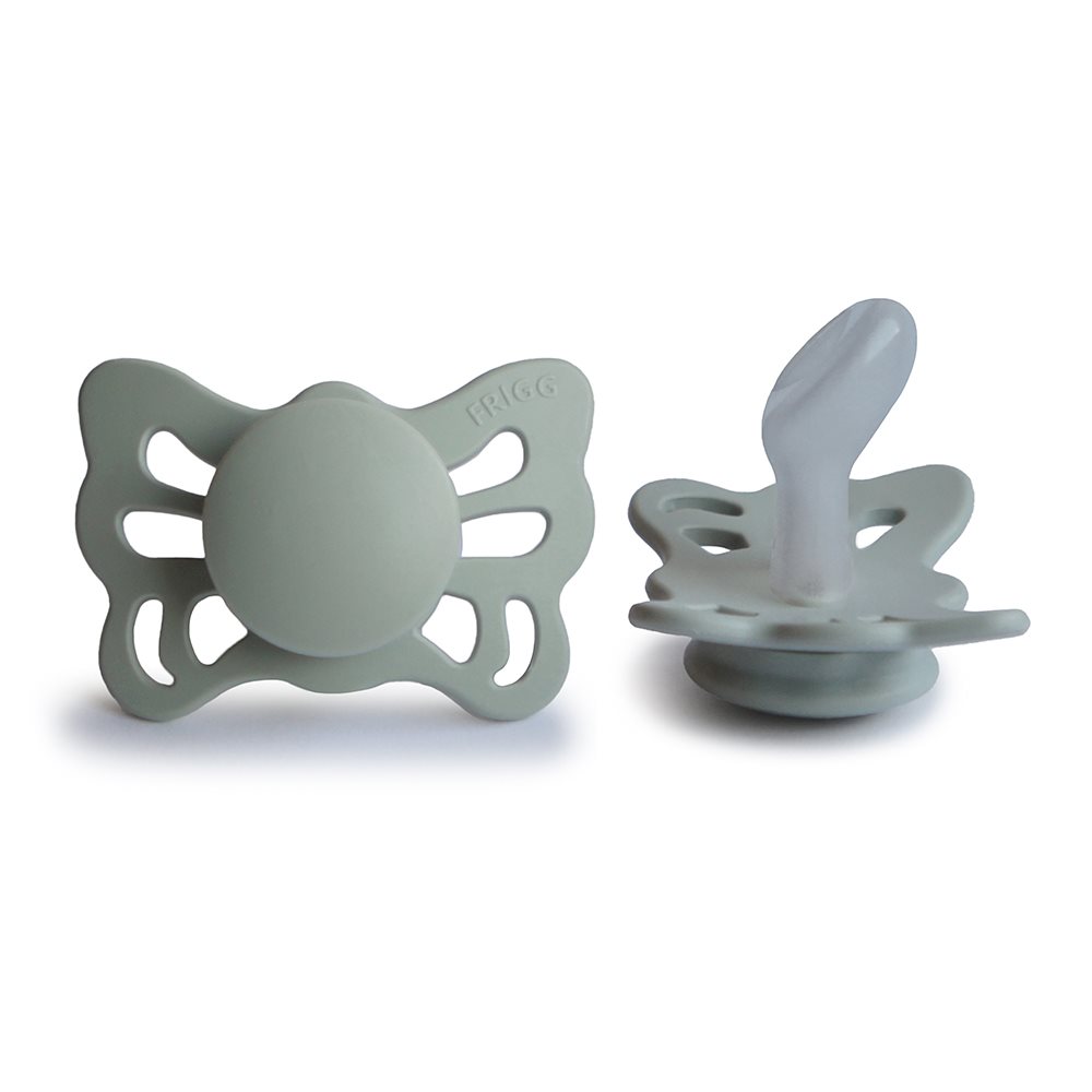 FRIGG Butterfly - Anatomical Silicone 2-pack Pacifiers - Cream/Sage ...
