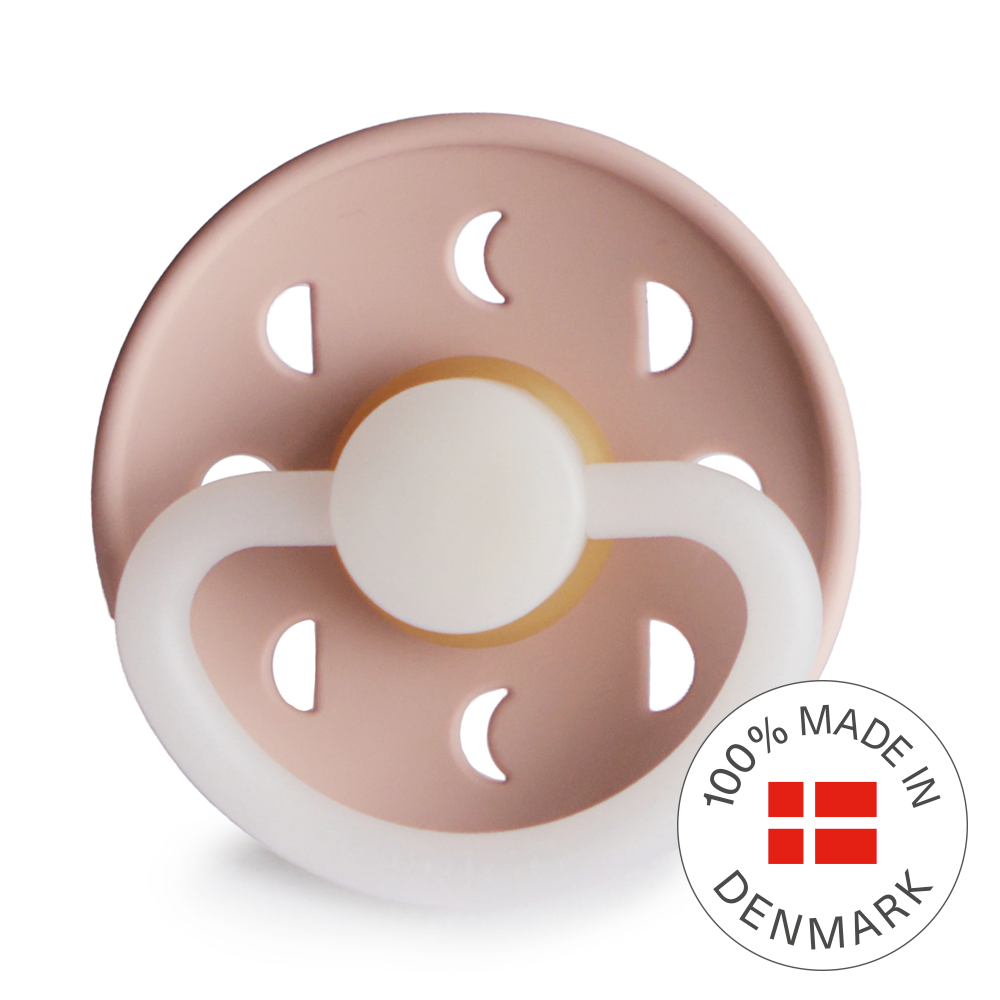 FRIGG Moon Phase - Round Latex Pacifier - Blush Night - Size 1