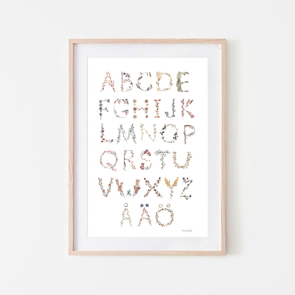 Mushie Poster - Medium - Alphabet Swedish