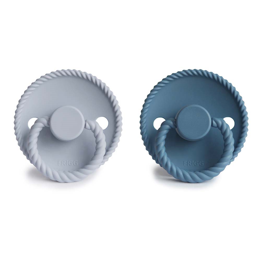 FRIGG Rope - Round Silicone 2-Pack Pacifiers - Ocean View/Powder Blue ...